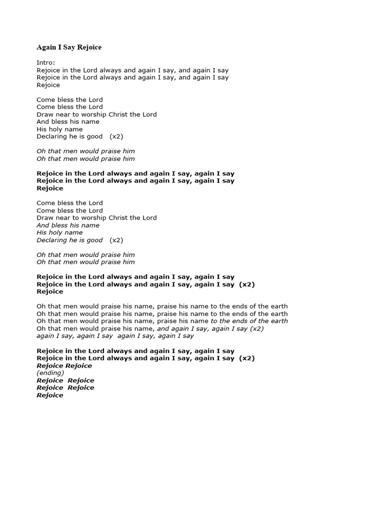 Again I Say Rejoice - Israel Houghton | PDF