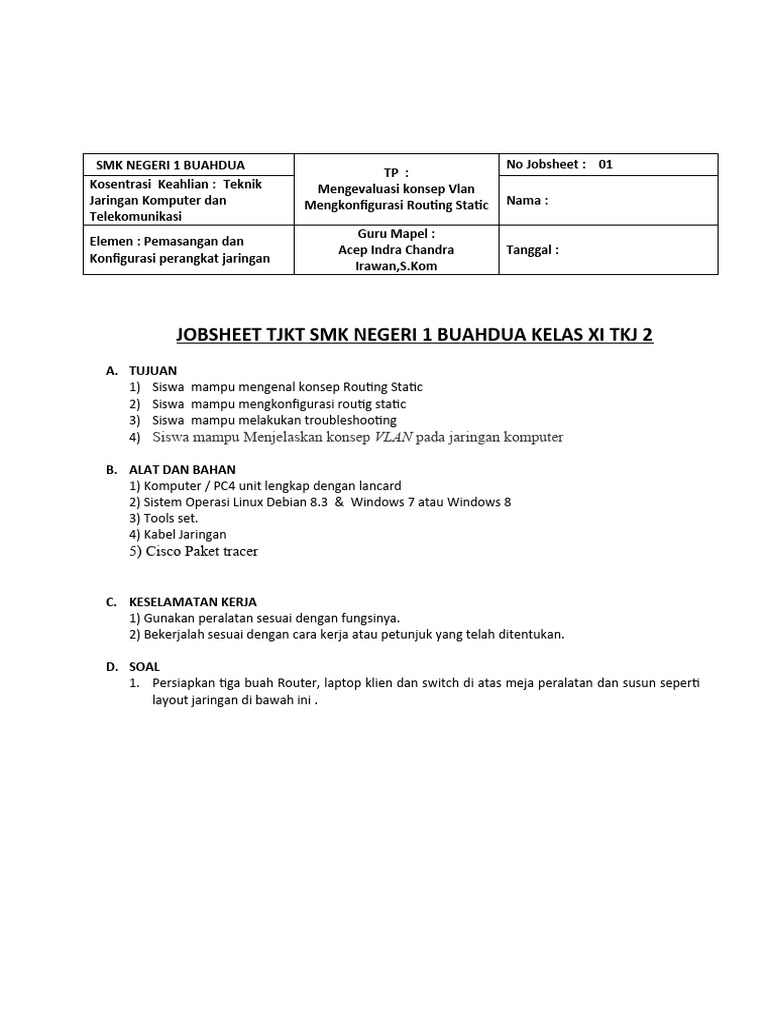 Jobsheet-Xi TKJ | PDF | Komputer