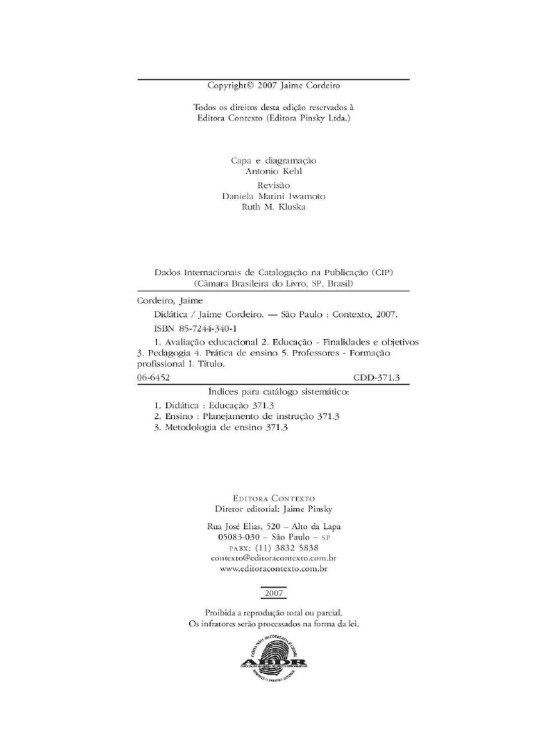 Didática - Cordeiro | PDF