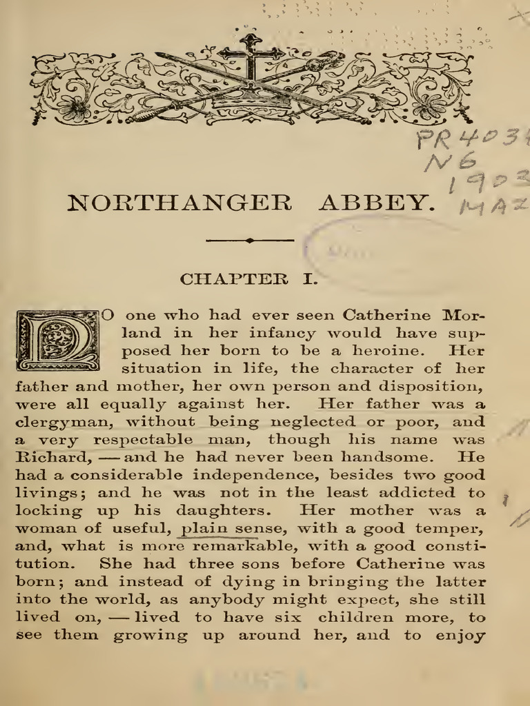 Northanger Chapter 1-2 | Download Free PDF | Northanger Abbey