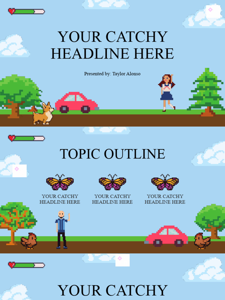 Blue Colorful Retro Vintage Illustrated Game Pixel Art Animated ...