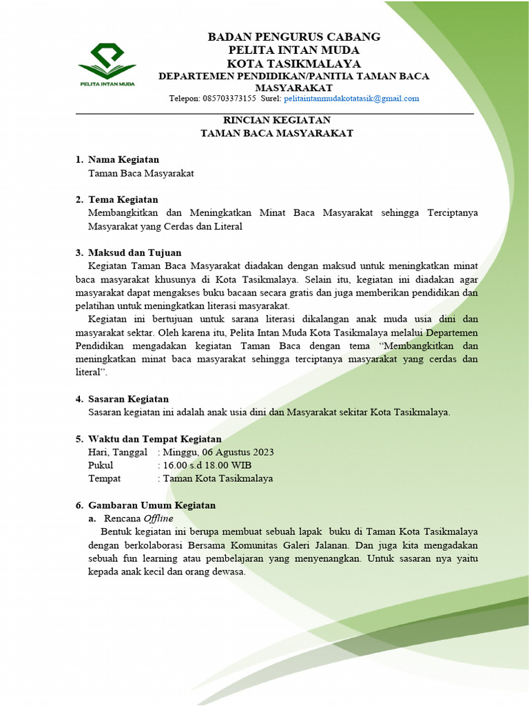 Grand Design Taman Baca Masyarakat | PDF