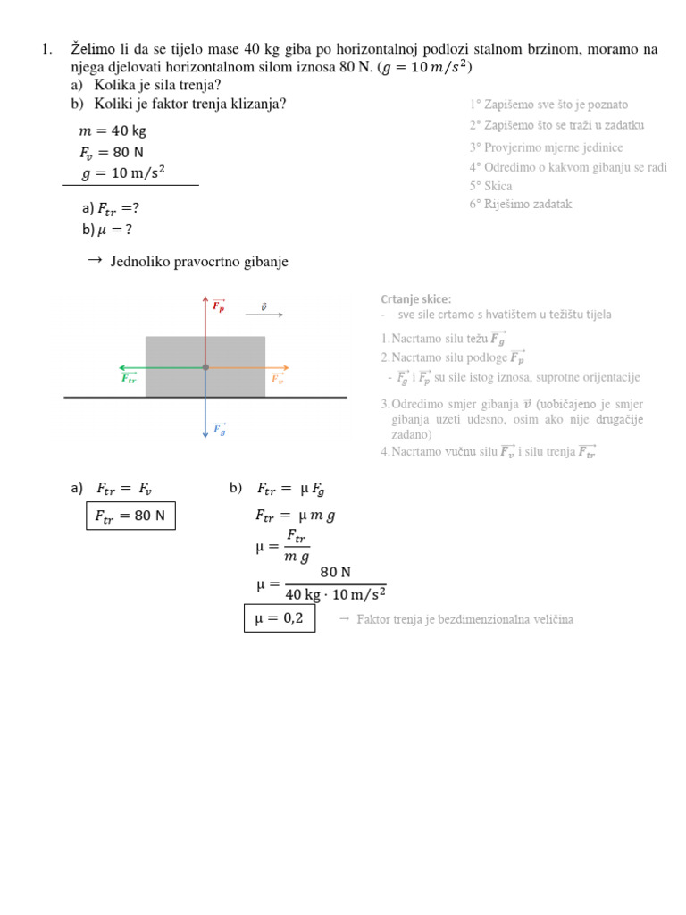 Trenje Zadaci | PDF