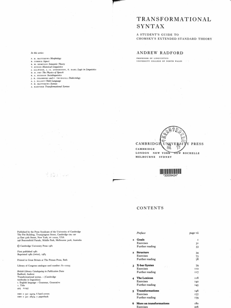 (Andrew Radford) Transformational Syntax A Studen (BookFi) | PDF
