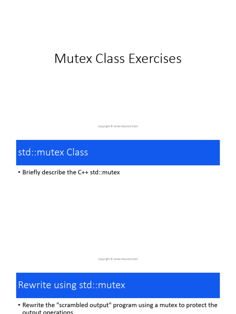Mutex Class Exercises Pdf 
