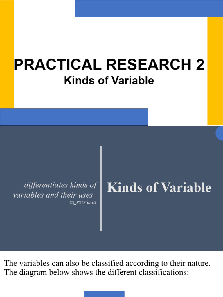 Lesson 3 Kinds of Variables Levels of Measurement | PDF | Level Of ...