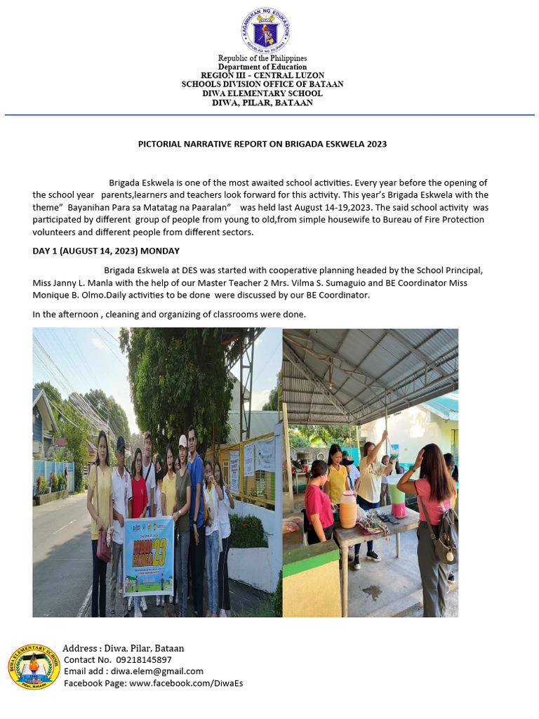 Narrative Report On Brigada 2023 | PDF