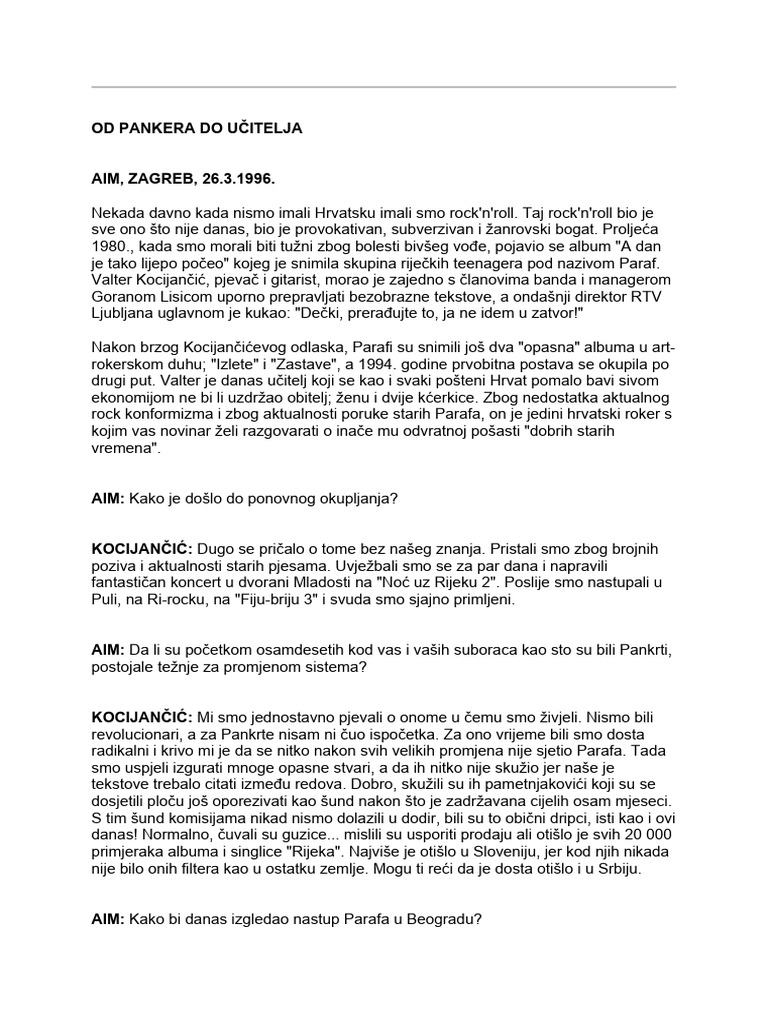 Od Pankera Do Ucitelja | PDF