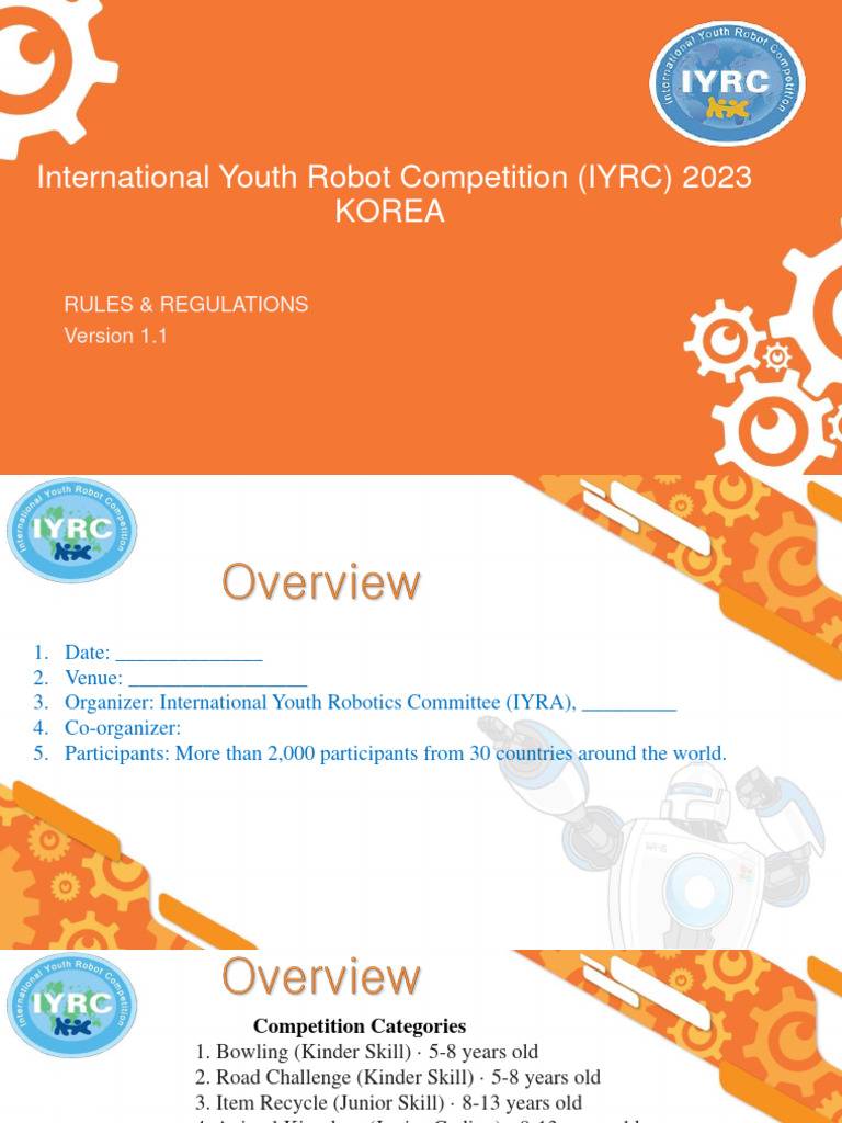 IYRC 2023 Korea R&R - Version 1.1 | PDF | Association Football | Robot