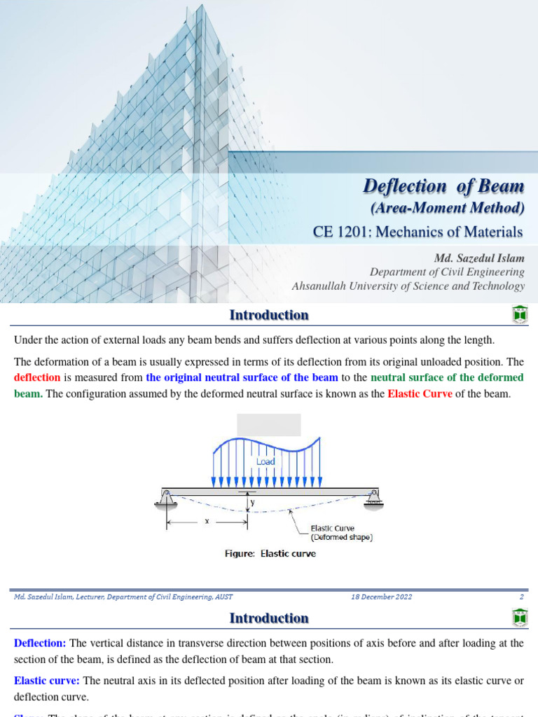 Deflection of Beam [Civil Engg. for AUST EEE 1/1] | PDF | Beam ...