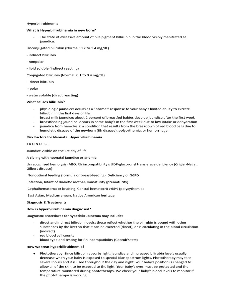 Hyperbilirubinemia | PDF | Tissue (Biology) | Pediatrics
