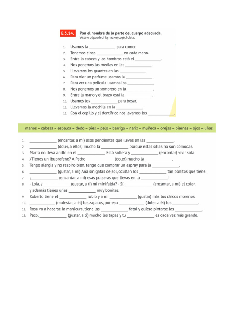 Spanish Exercise: Irregulares:Ejercicios 2 | PDF