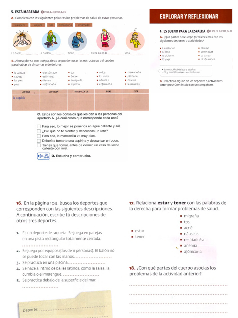 Español: Verbo Doler y El cuerpo humano | PDF
