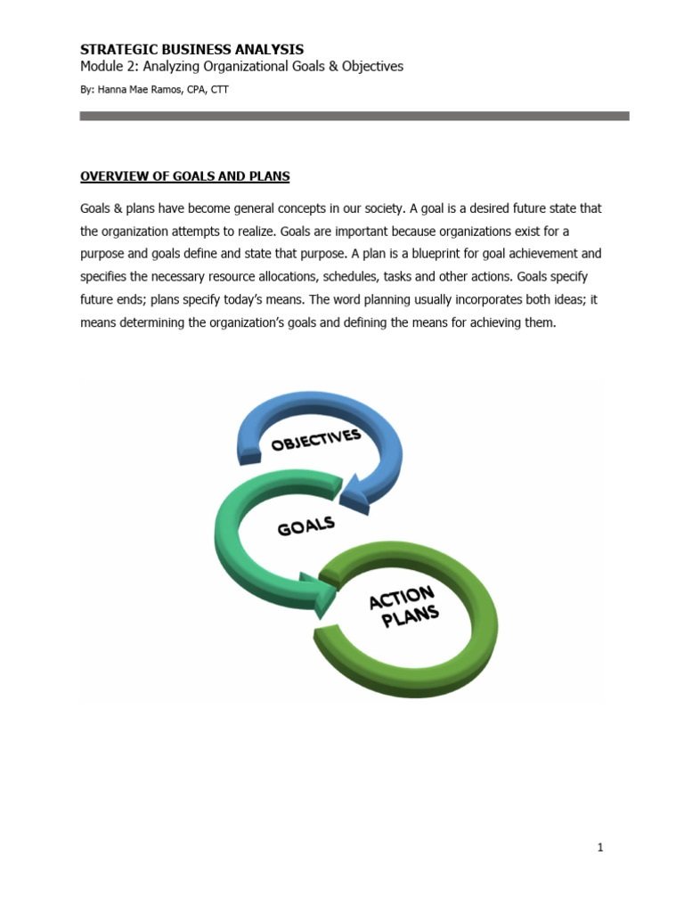 SBA - Module 2 - Analyzing Organizational Goals & Objectives | PDF ...
