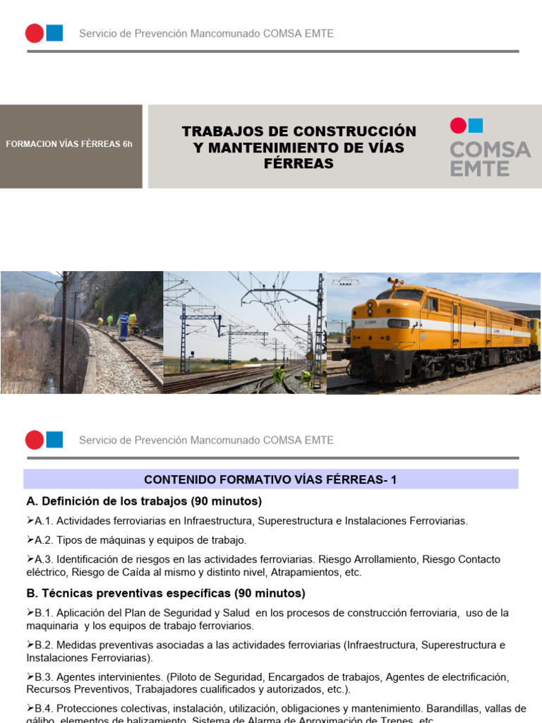 Vías Férreas - 1 - 6H - JCMR PDF | PDF | Infraestructura ferroviaria | Transporte ferroviario