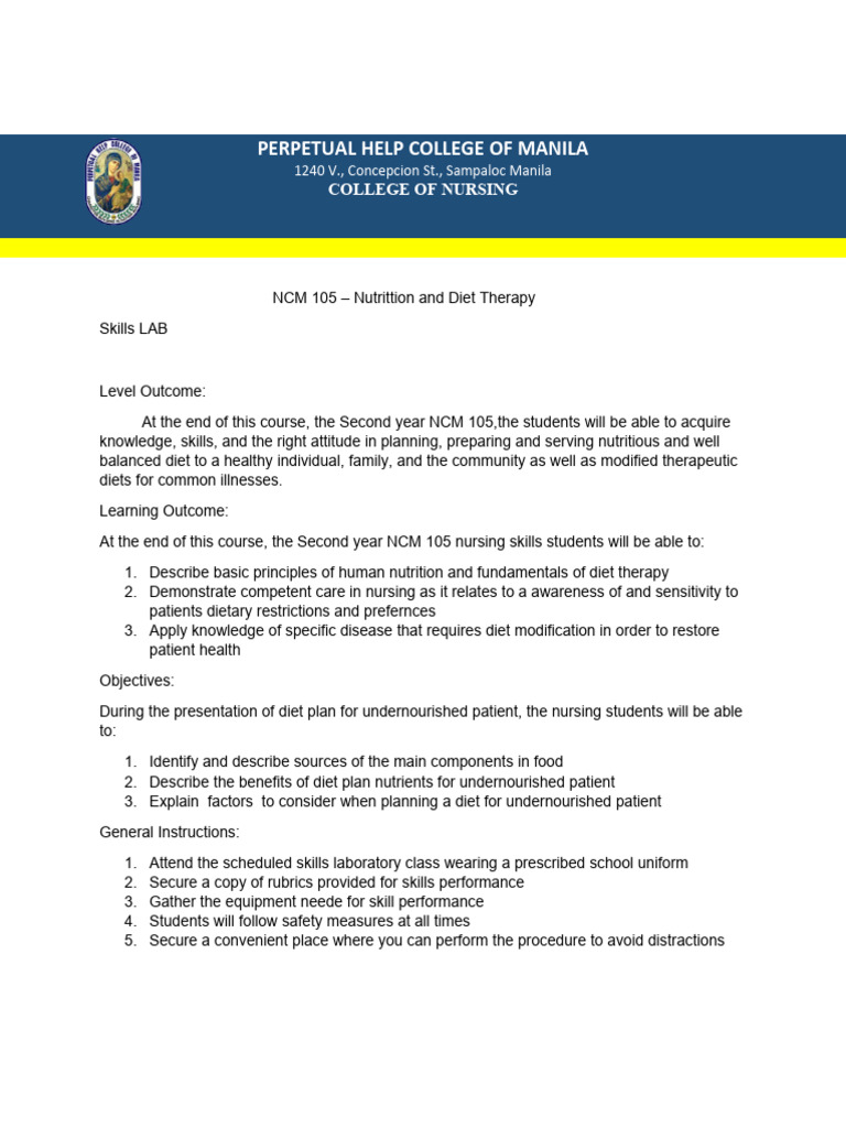 WK 5 ACTIVITY 5 Nutri Lab Rubrics Wk2 Prelim Diet Plan 1 | PDF