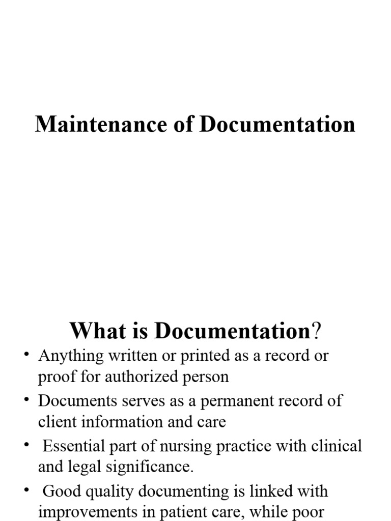 Maintenance of Documentation NVQ 6 | PDF | Electronic Health Record ...