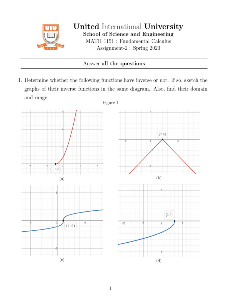 MATH 1151 Assignment 2 | PDF