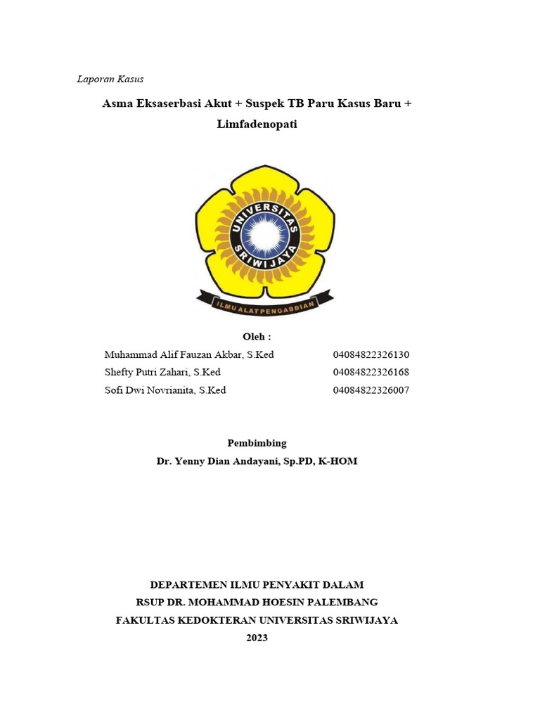 Laporan Kasus RSMH ASS | PDF