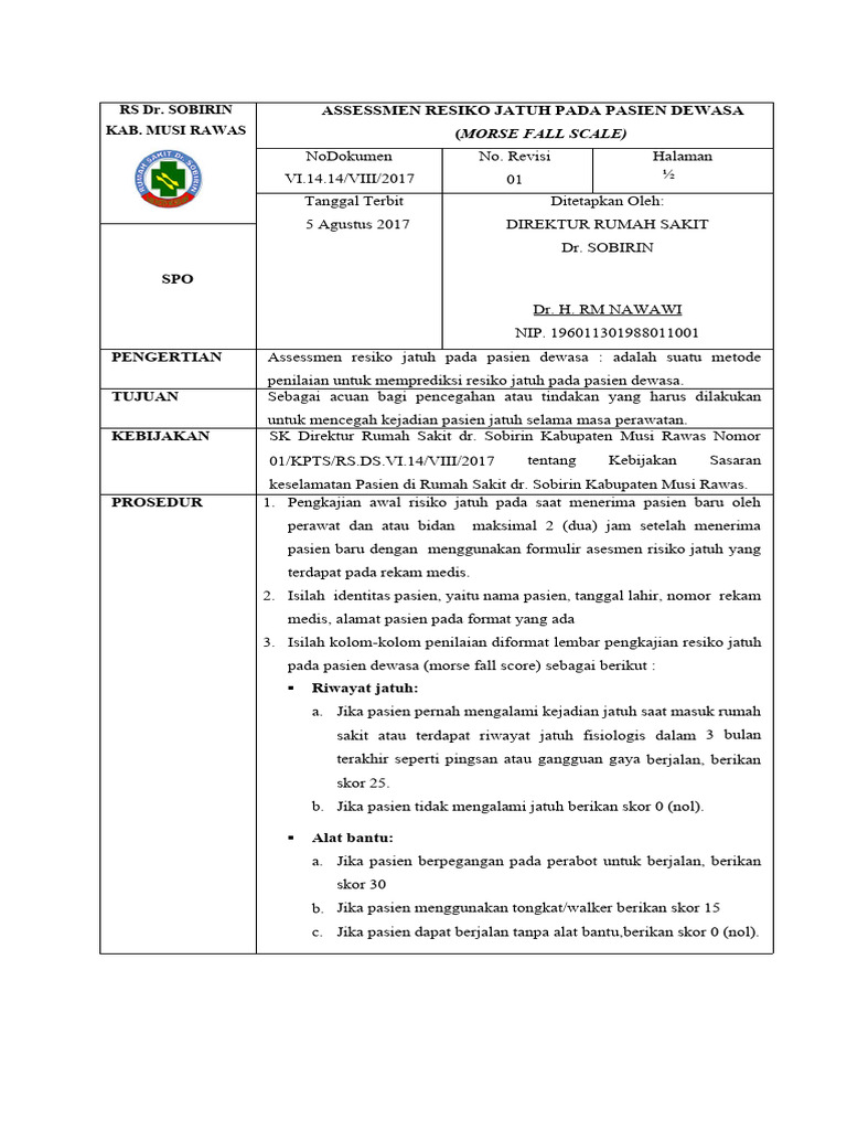 SPO Assesmen Skala Morse | PDF