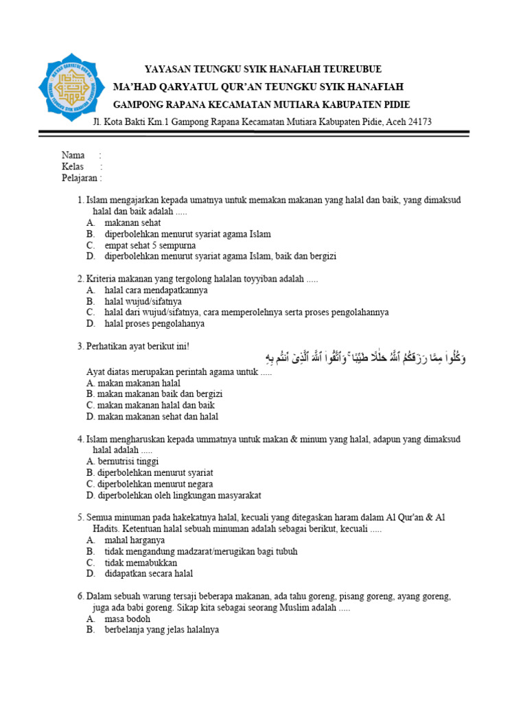 Kriteria Makanan Halal dalam Islam | PDF