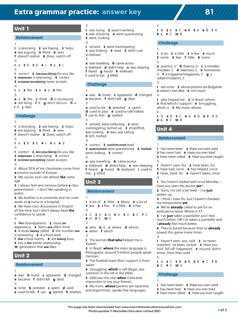 B1_Extra_Grammar_Practice_answer_key | PDF