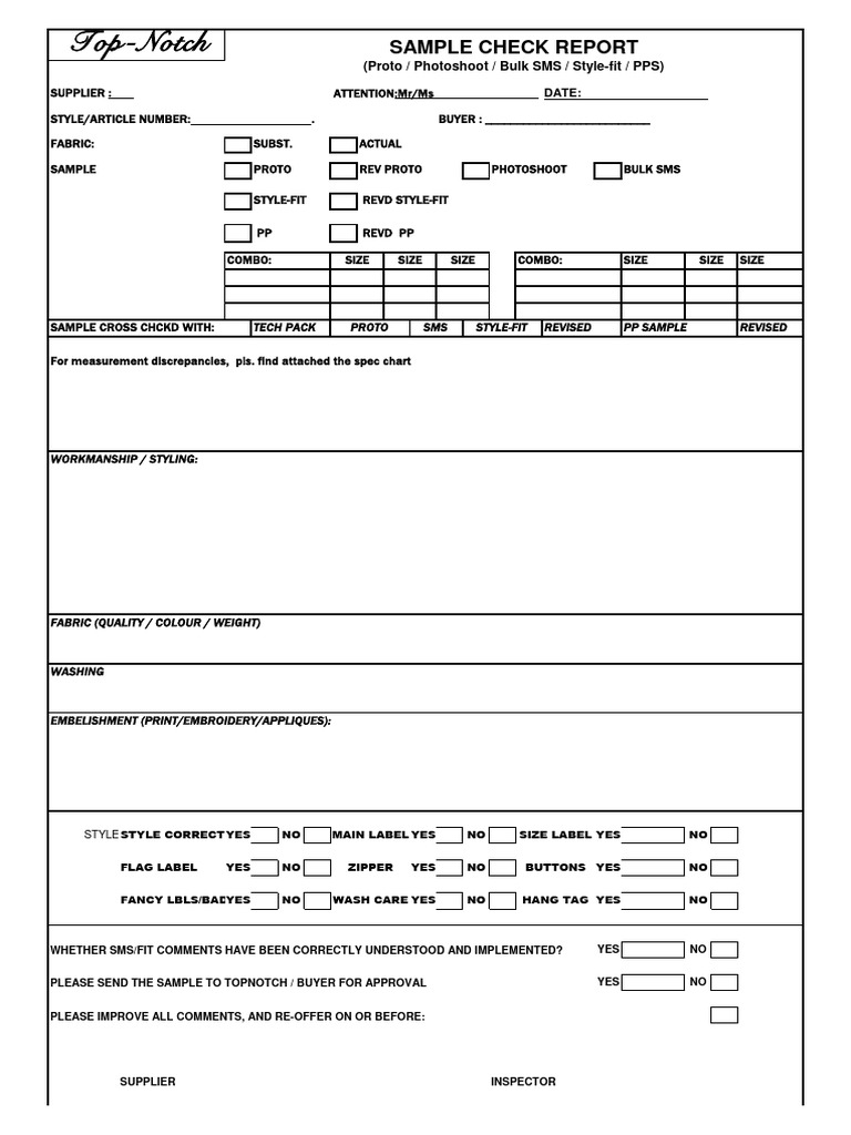 Sample Check Report | PDF