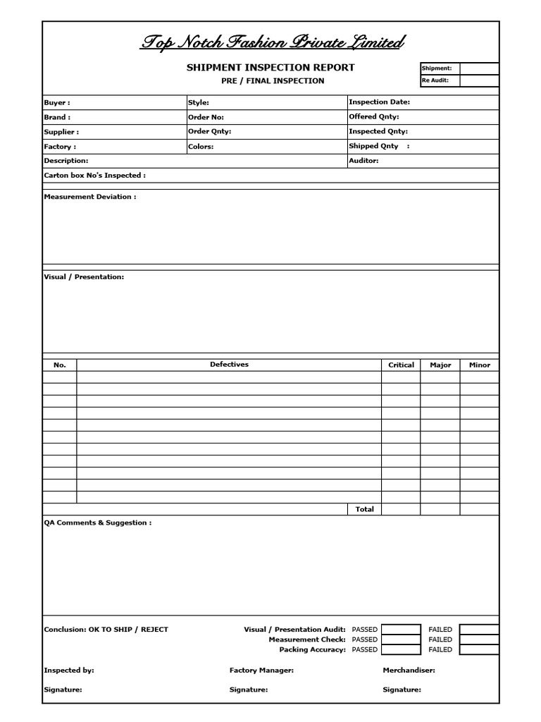 Final Inspection Report 1 | PDF