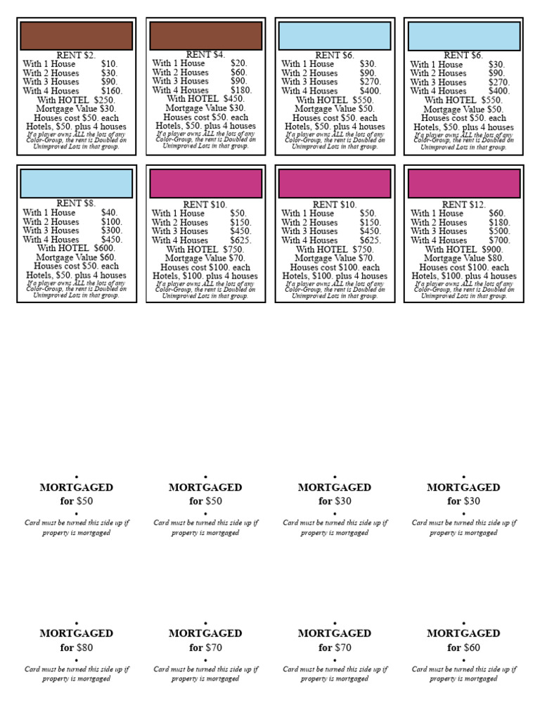 Monopoly Cards Template - Blanco | Download Free PDF | Common Law ...