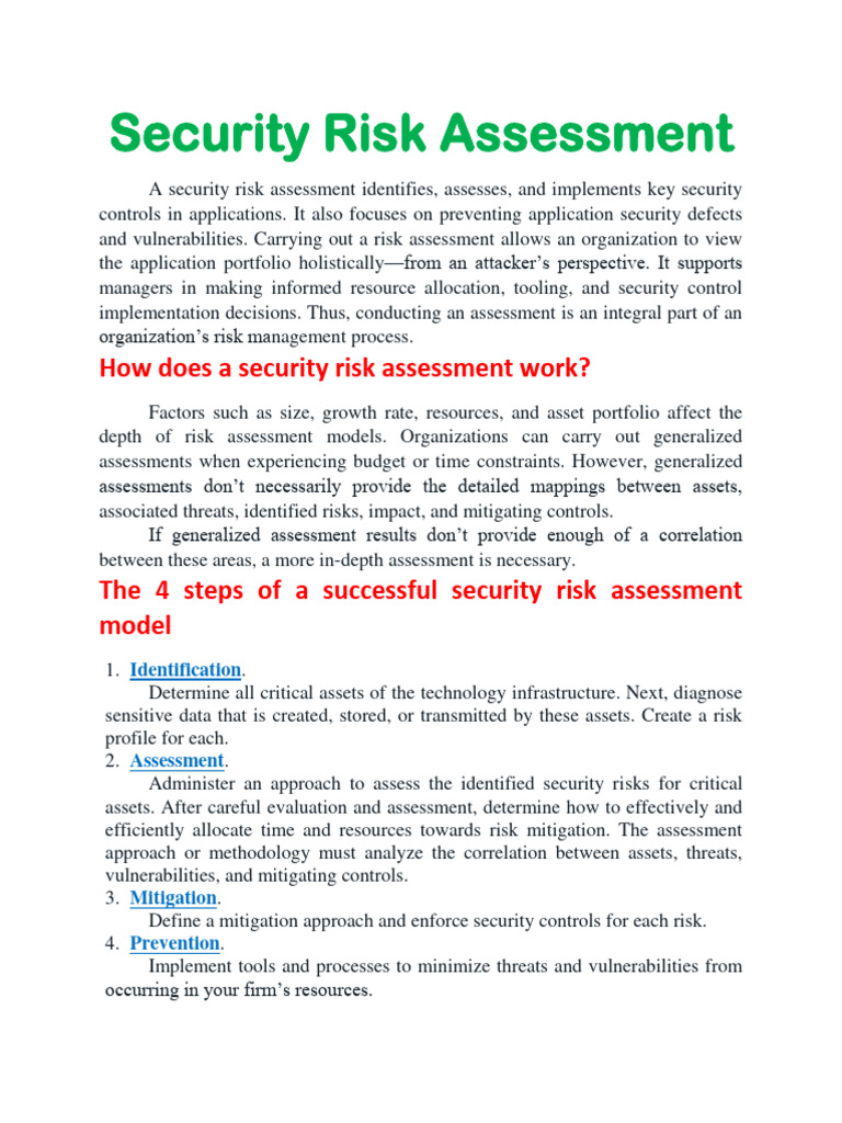 10.security Risk Assessment | PDF | Computer Security | Security