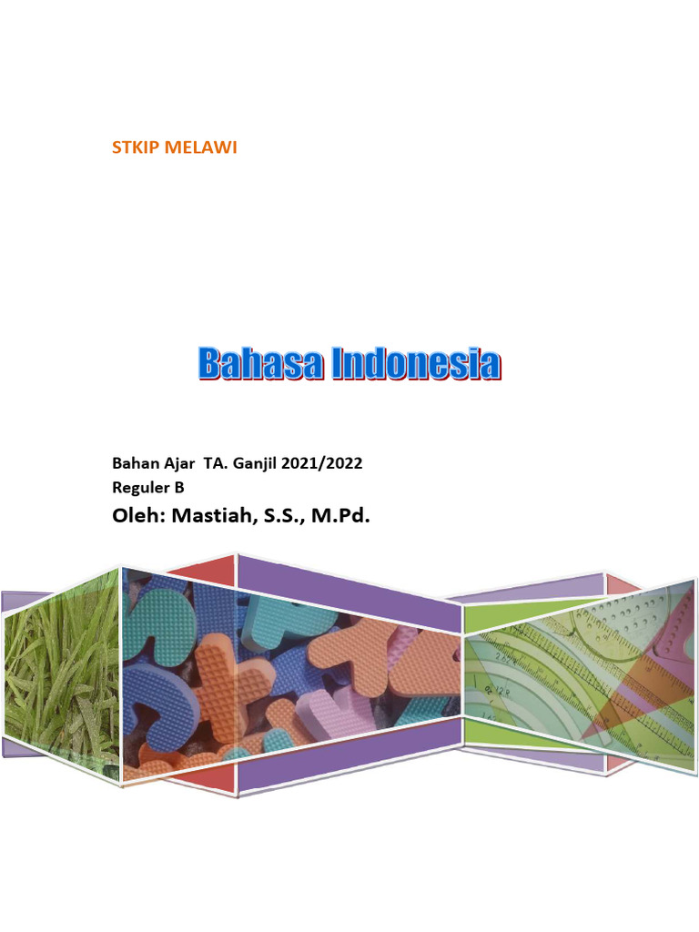 Bahan Ajar Bahasa Indonesia Reg B | PDF