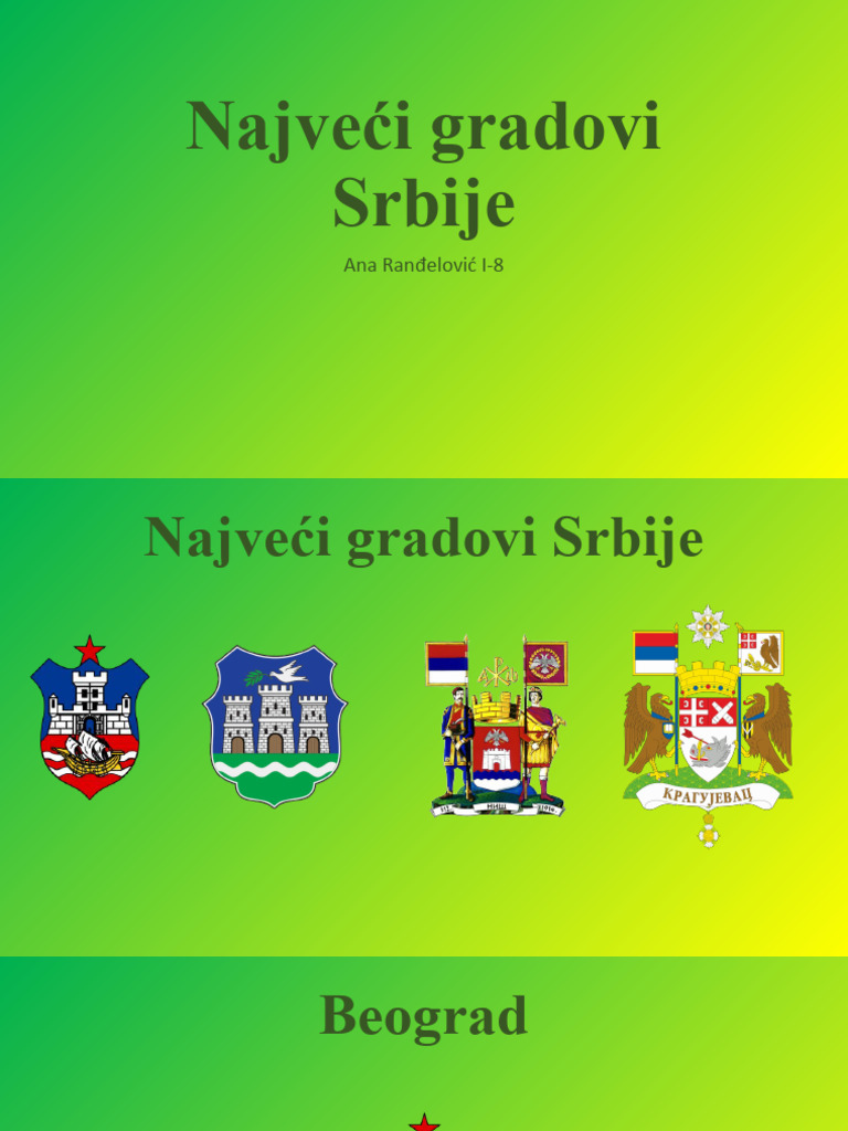Najveći Gradovi Srbije | PDF