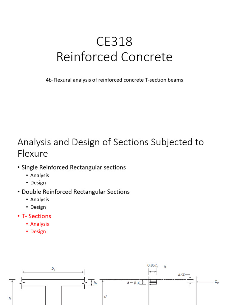 4b-Flexural Analysis of Reinforced Concrete T-Section Beams | PDF ...