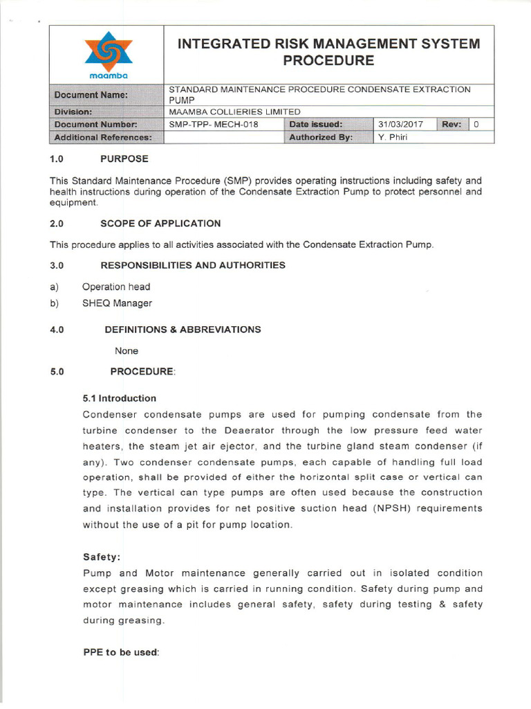 Smp-Tpp-Mech-018 Condensate Extraction Pump | PDF