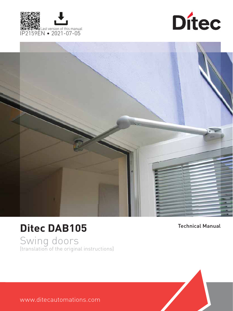 EN - Ditec DAB105 Technical Manual | PDF | Door | Switch