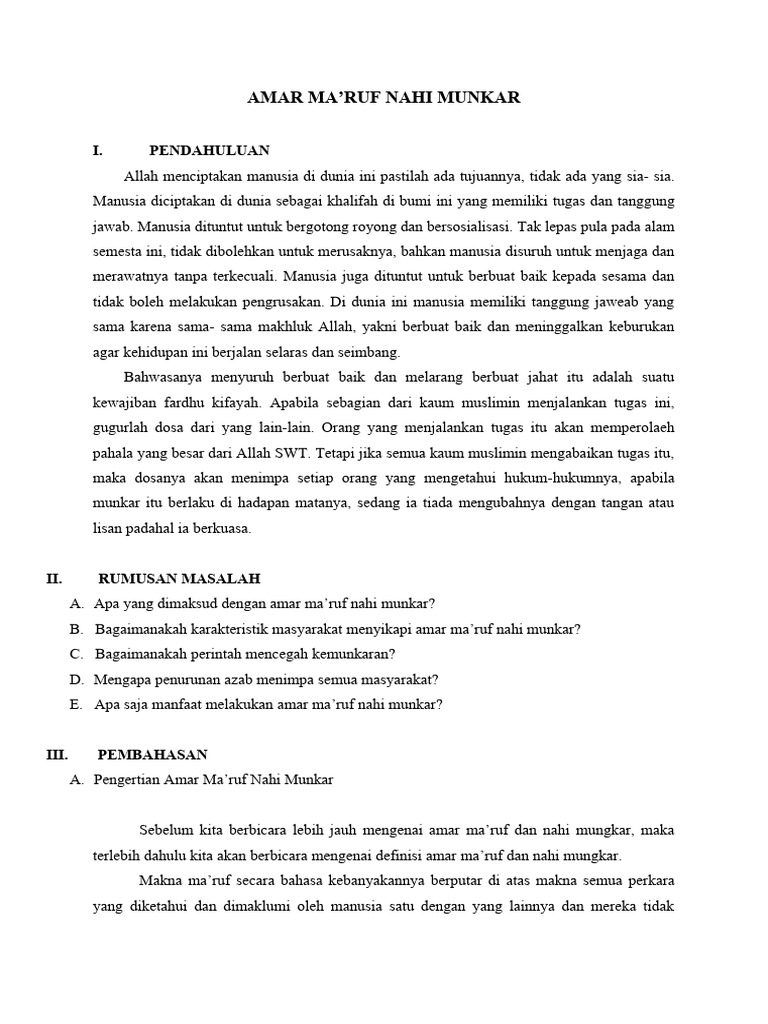 Amar Ma'ruf Nahi Munkar | PDF