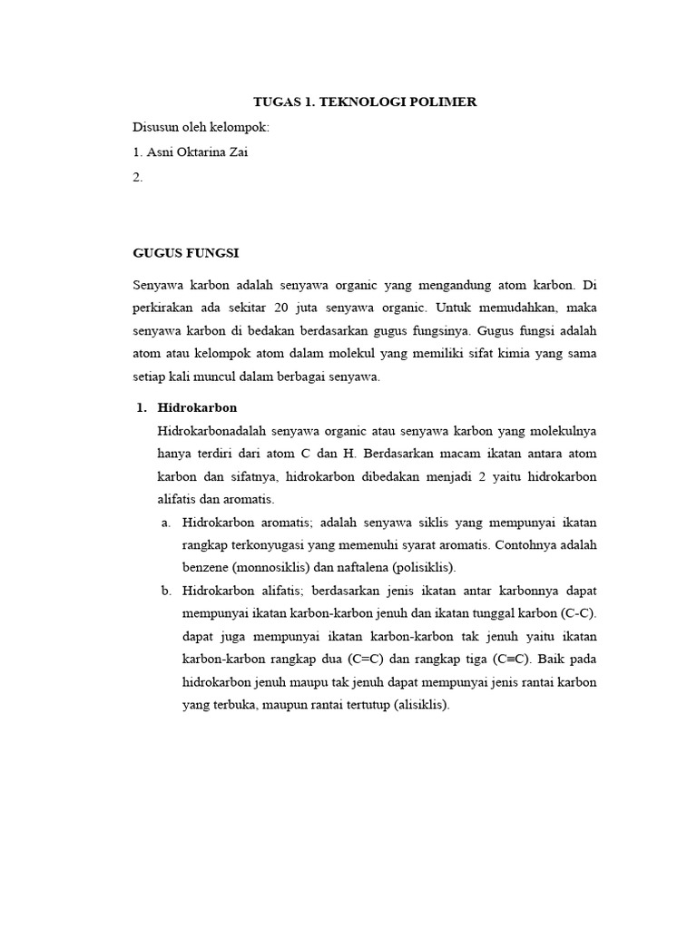 Tugas 1. Teknologi Polimer | PDF