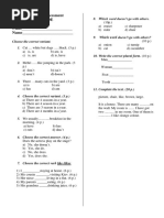 5ci Sinif Ingilis Dili BSQ 1 Var A 2025 | PDF | English Language ...