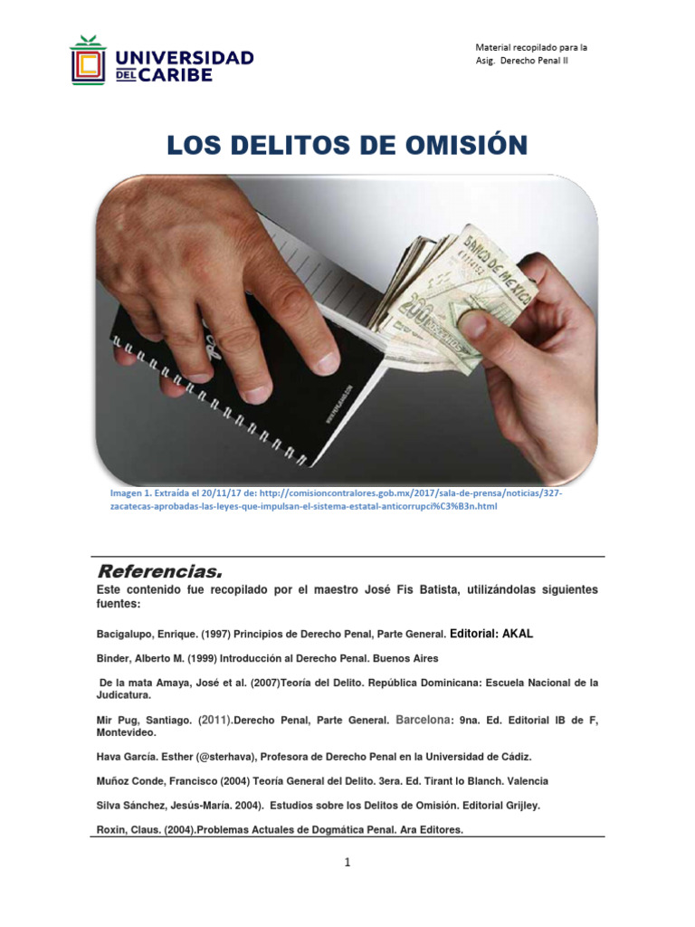 Unidad 2. Recursos 2. Los Delitos de Omisión | PDF | Derecho penal ...
