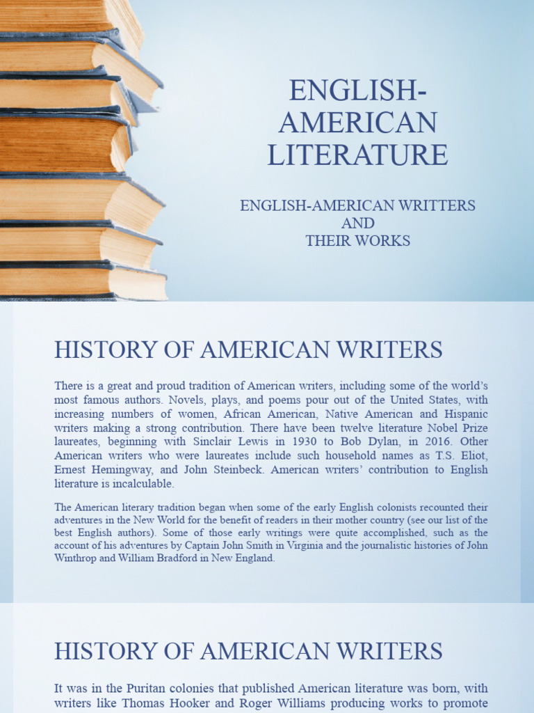 English-American Writers and Their Works | PDF | English Literature ...