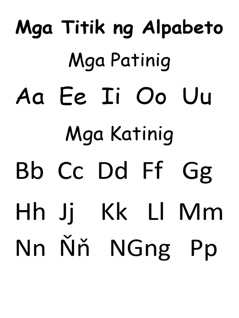 Mga Titik NG Alpabeto Pagbasa | PDF