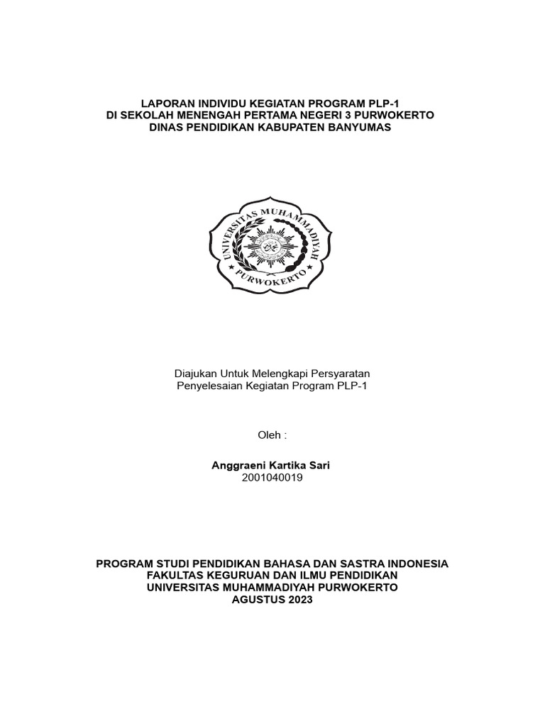Laporan Individu Kegiatan Program PLP | PDF