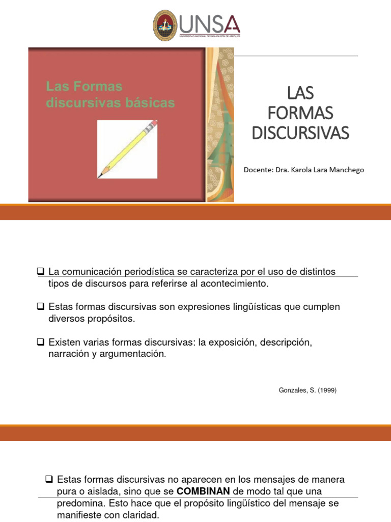 Sesión 1 Formas Discursivas | PDF | Narración