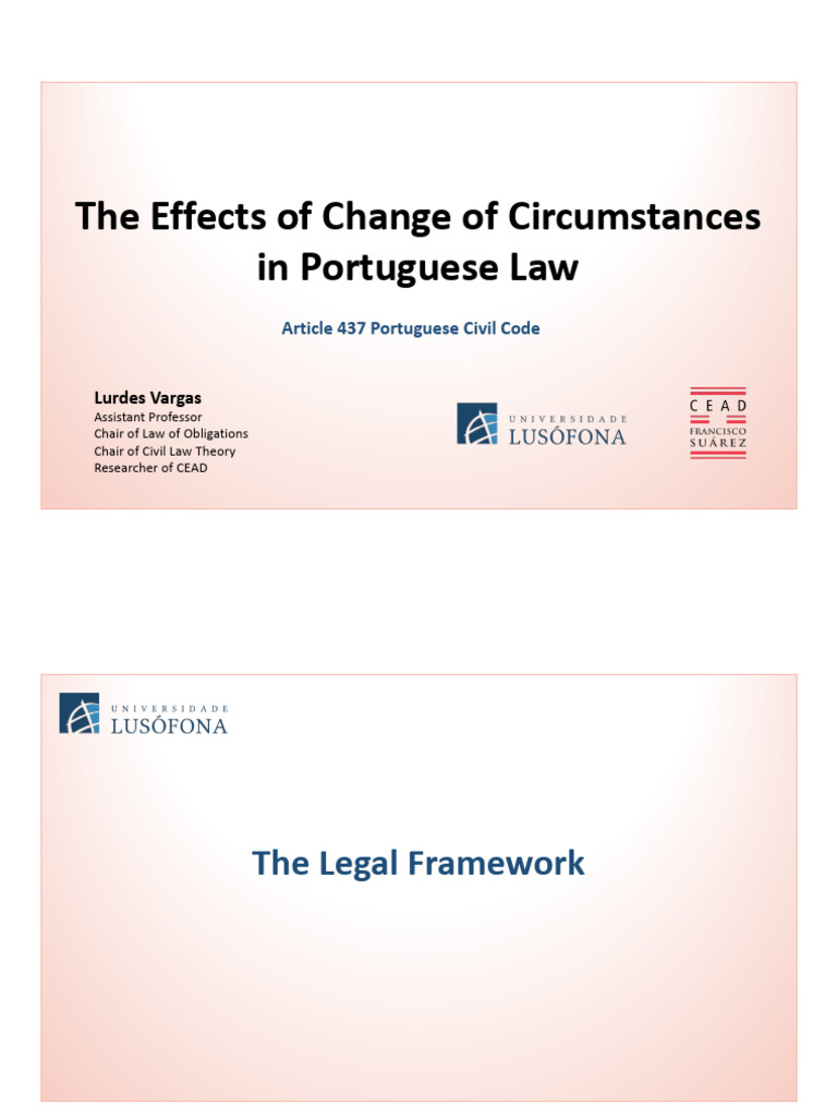 FINAL MLV WorkShop ChangeOfCircumstances Effects | PDF | Judgment (Law) | Equity (Law)