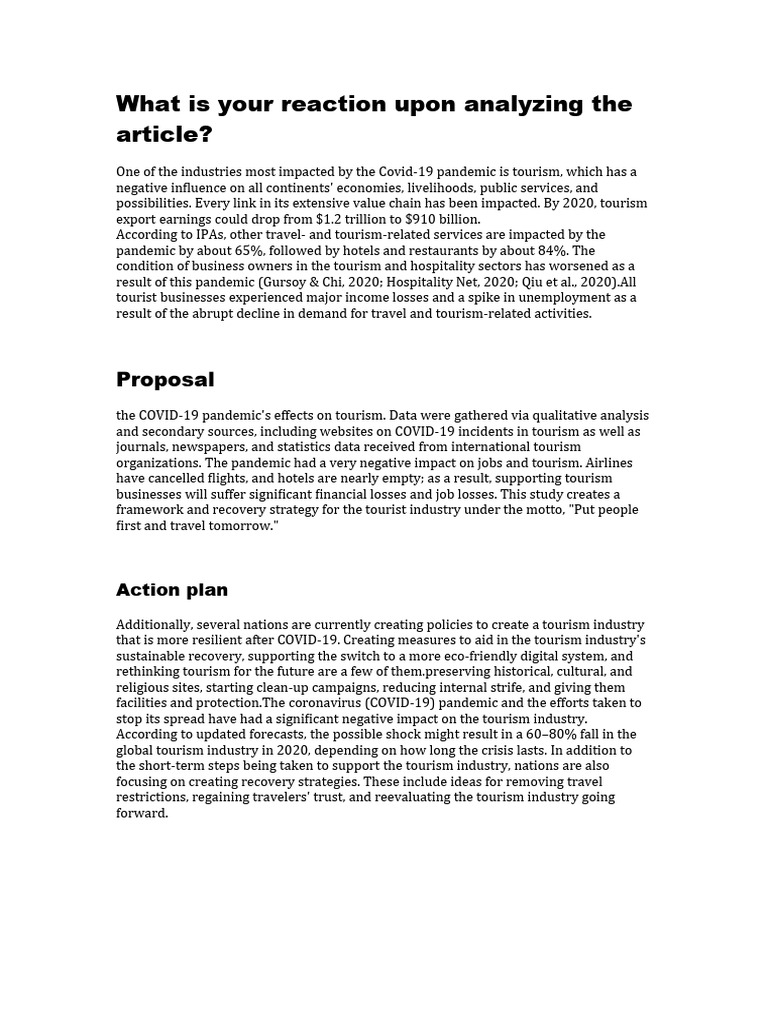 What Is Your Reaction Upon Analyzing The Article | PDF | Tourism ... What Is Your Reaction Upon Analyzing The Article | PDF | Tourism ...