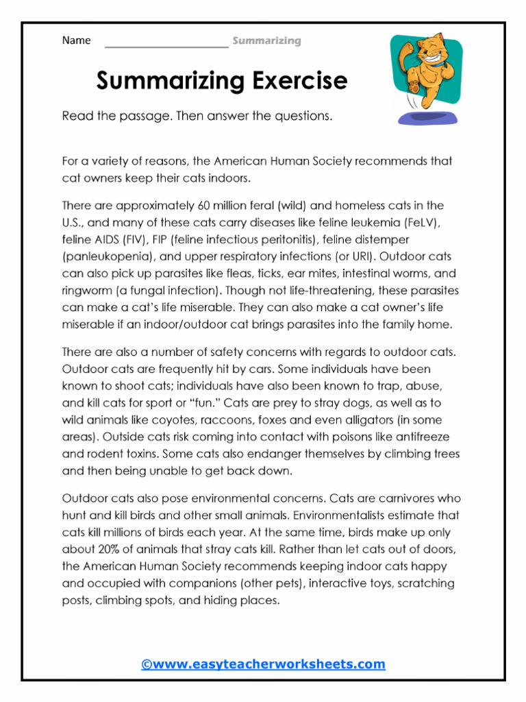 Summary worksheet | PDF