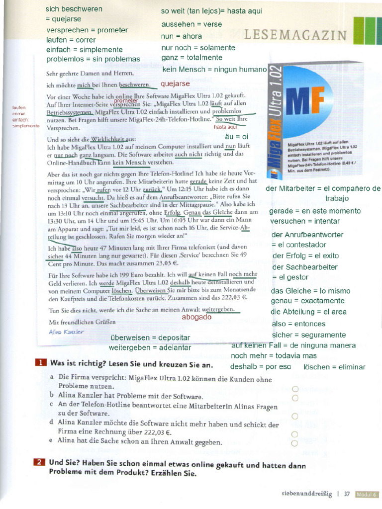 KB Menschen A1.2 Lektion 18-5 | PDF