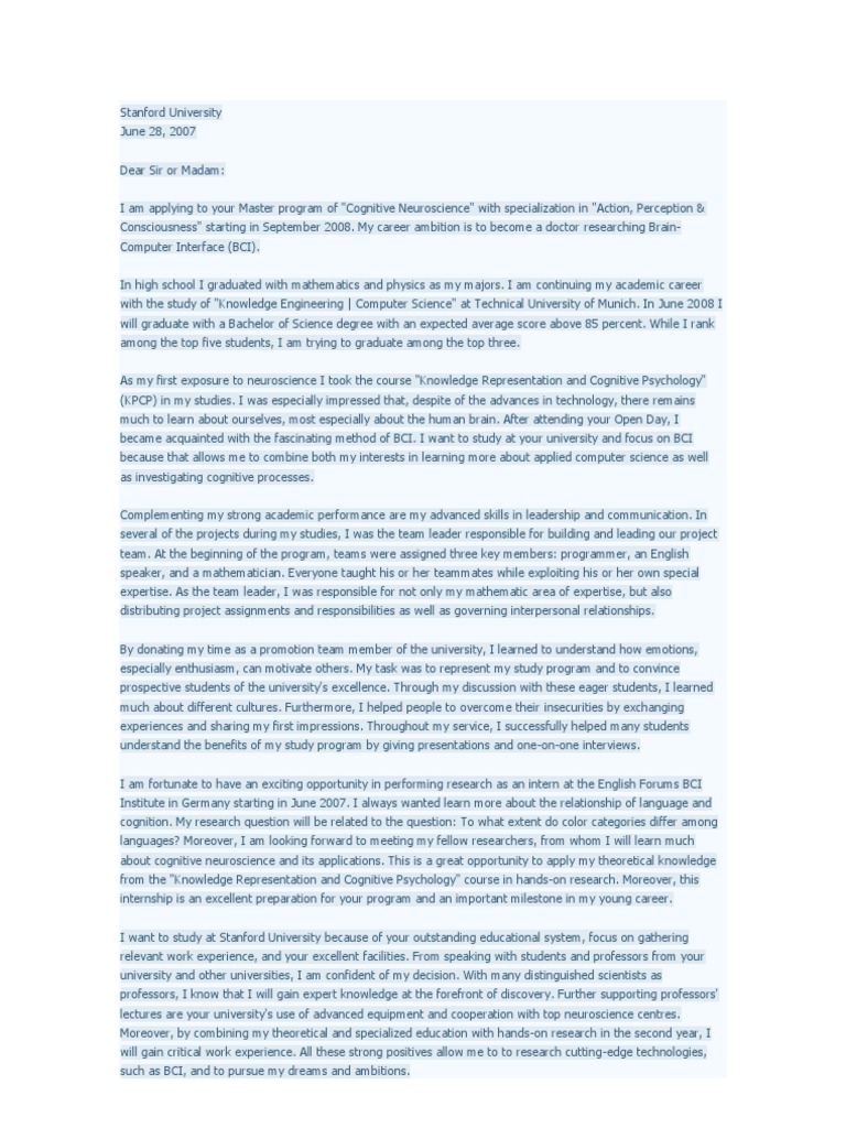 Example of Motivation Letter | PDF | Leadership | University