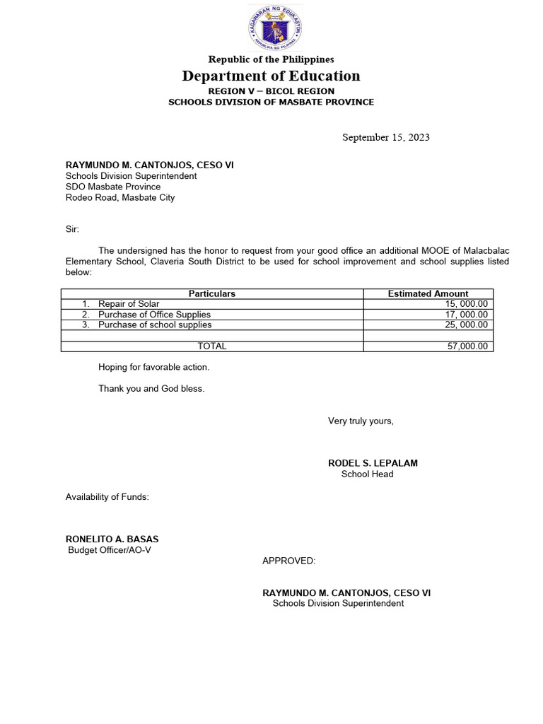 Request Letter Sir Puerto | PDF