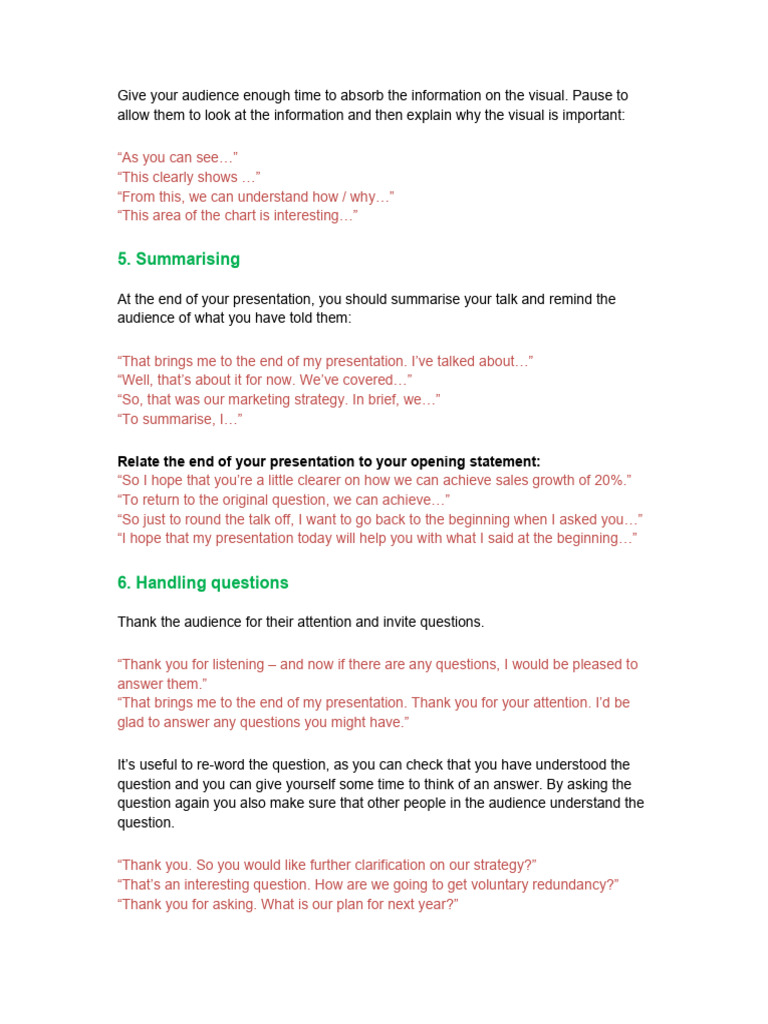 Making Presentations in English-Handling Questions | PDF Making Presentations in English-Handling Questions | PDF